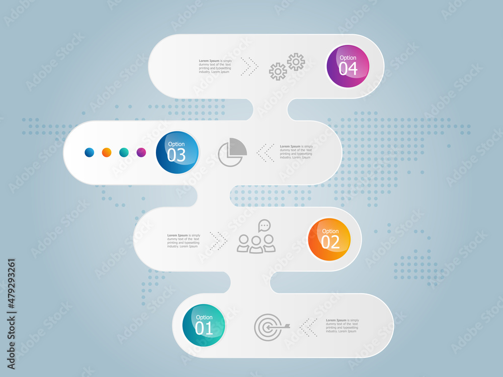 abstract tab bar vertical infographics presentation element template ...