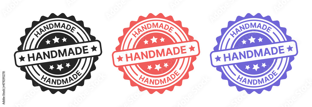 Handmade badge stamp vector. Handmade sign sticker. Stock Vector ...