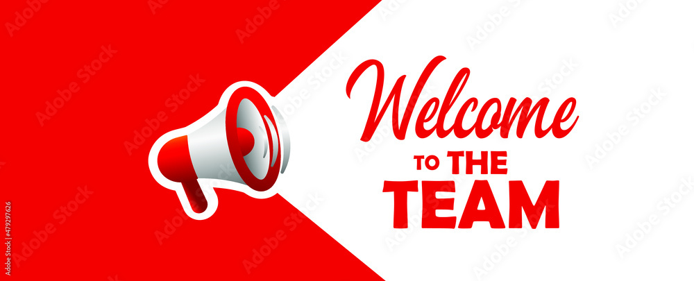 welcome to the team on white background Stock Vector | Adobe Stock