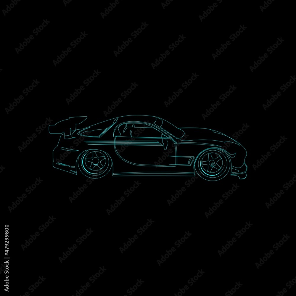car line design logo, luxury sports car line drawing Stock Vector ...