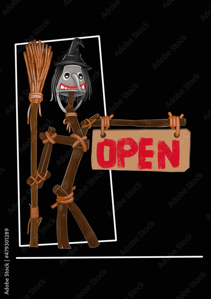 cartoon drawing of witches Stock Illustration | Adobe Stock