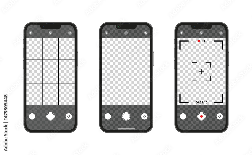 Mobile phones camera interface, vector illustration Stock Vector ...
