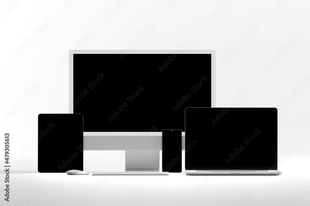 Screen device mock up - 3d rendering Stock Illustration | Adobe Stock