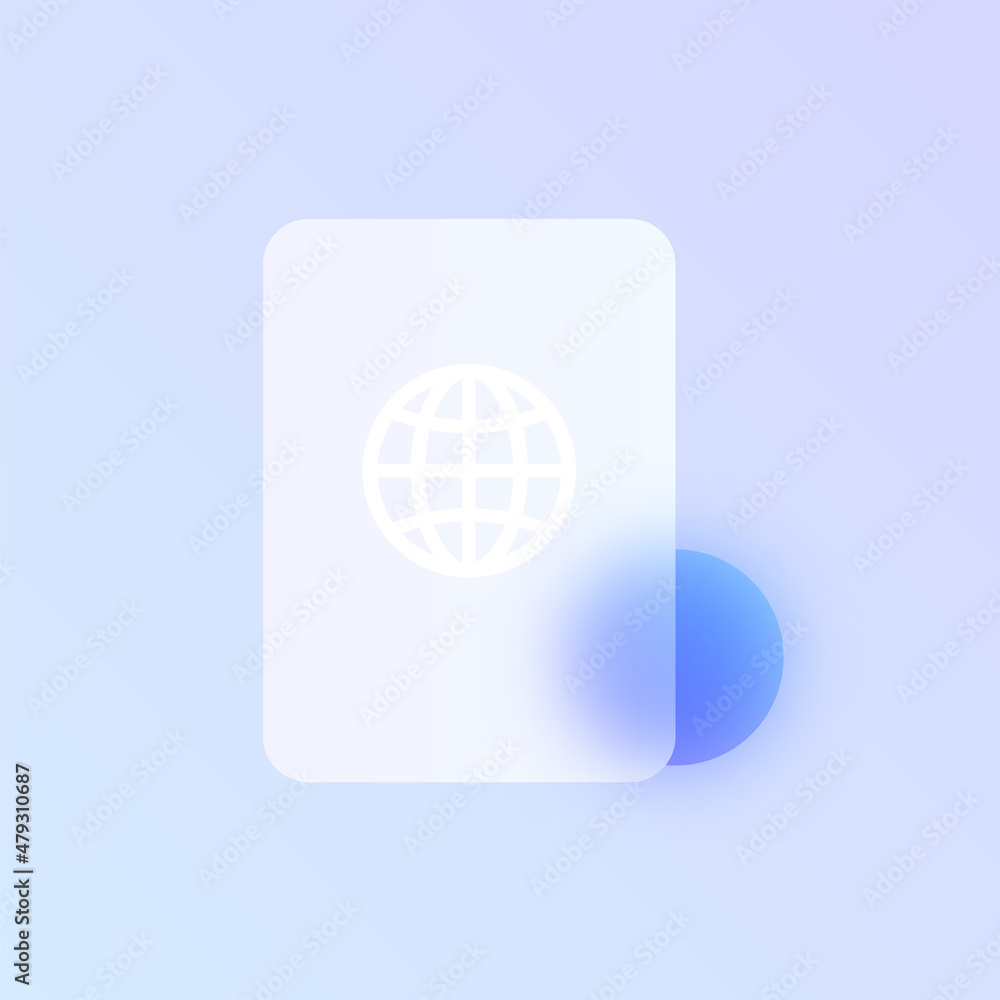 passport glass morphism trendy style icon. passport color vector icon ...