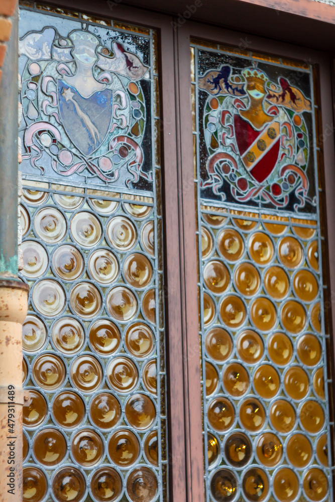 The Beautiful of The stained glass windows and the wrought iron ...