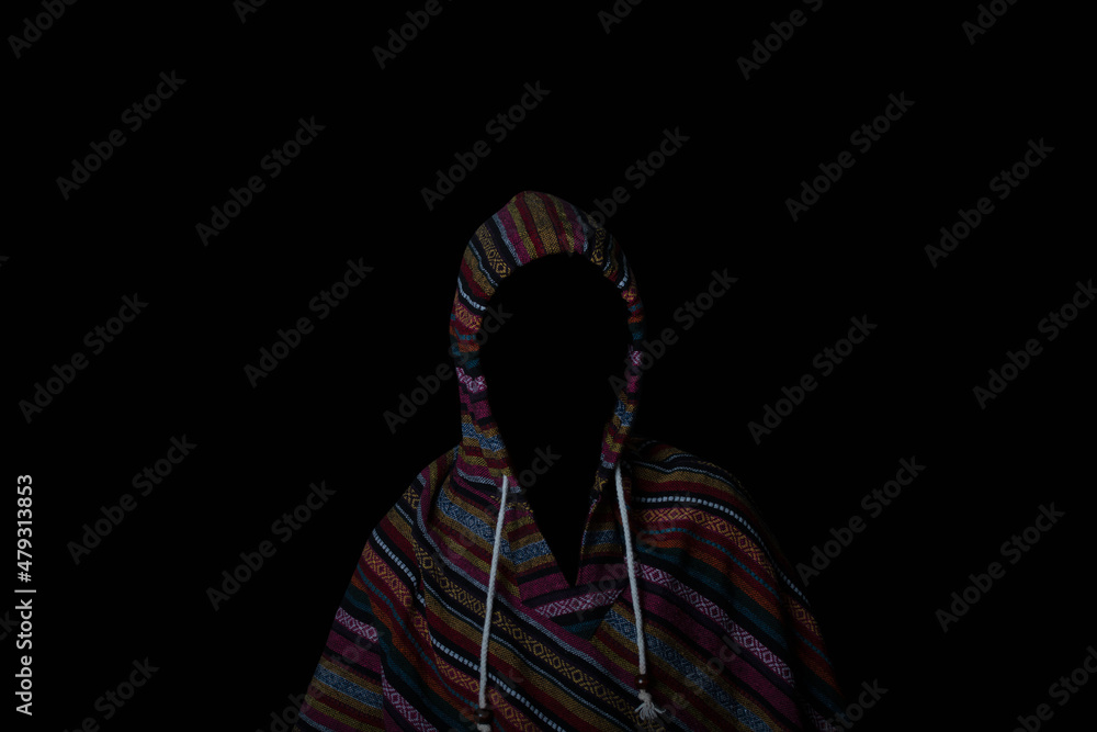 Scary and creepy man hiding in the shadows, with the face and identity ...