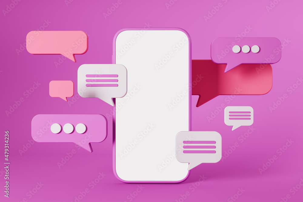 Smartphone and different notifications, pop-up messages. Mockup screen Stock-Illustration ...