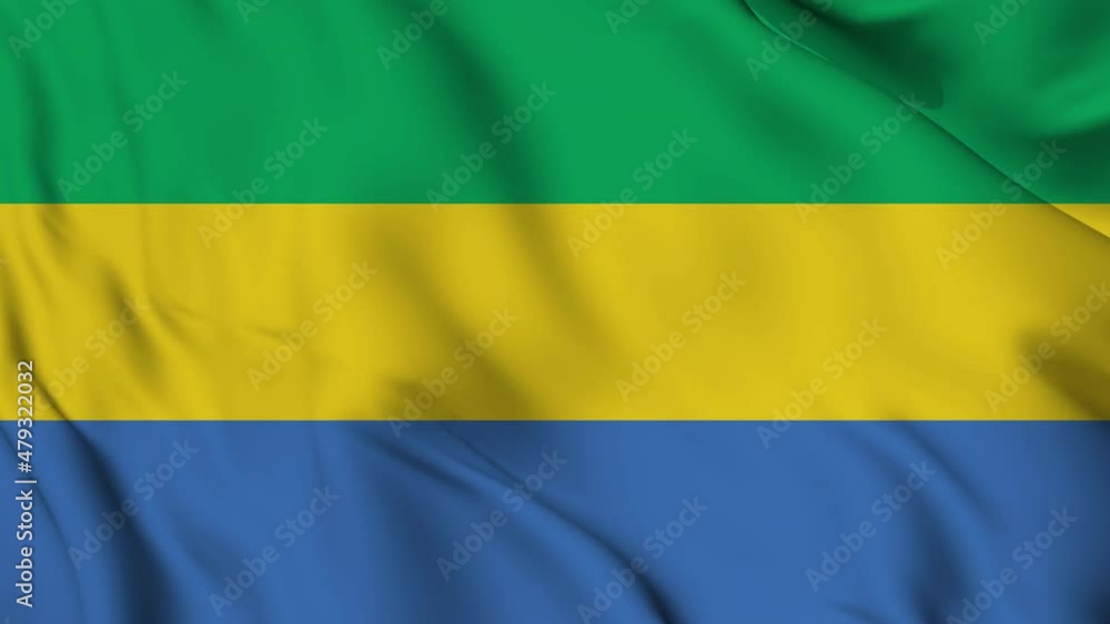 Gabon flag seamless waving animation. Sign of Gabonese seamless loop ...