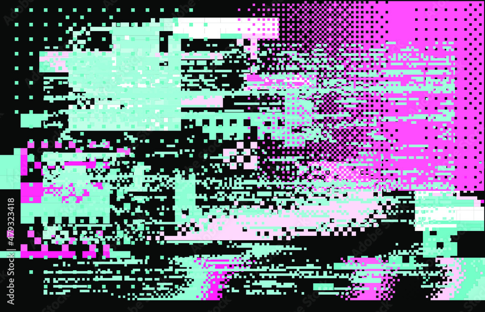 Bitmap 8-bit style background with glitchy and flickering pixels. Stock ...