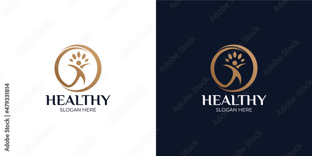 healthy modern and simple logo set Stock Vector | Adobe Stock
