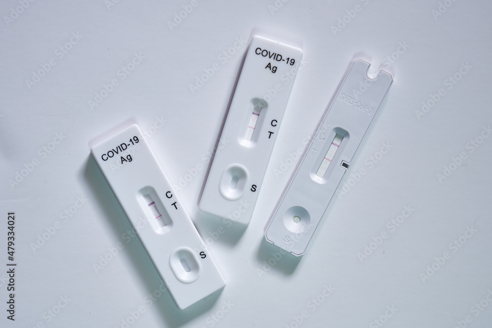 Rapid COVID-19 antigen test with positive result of infection Stock ...