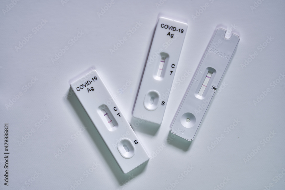 Rapid COVID-19 antigen test with positive result of infection Stock ...