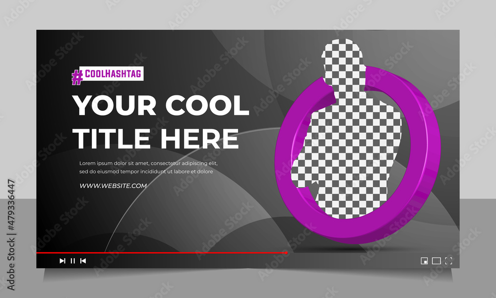 Youtube background thumbnail with text full editable template Stock ...