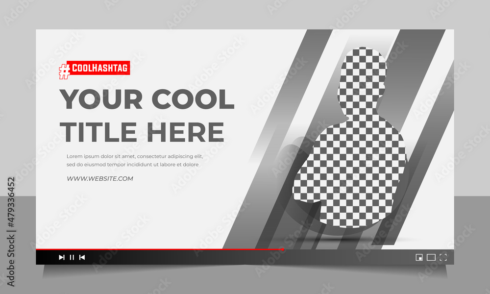 Youtube background thumbnail with text full editable template Stock ...
