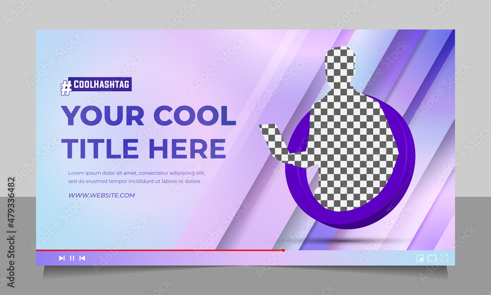 Youtube background thumbnail with text full editable template Stock ...