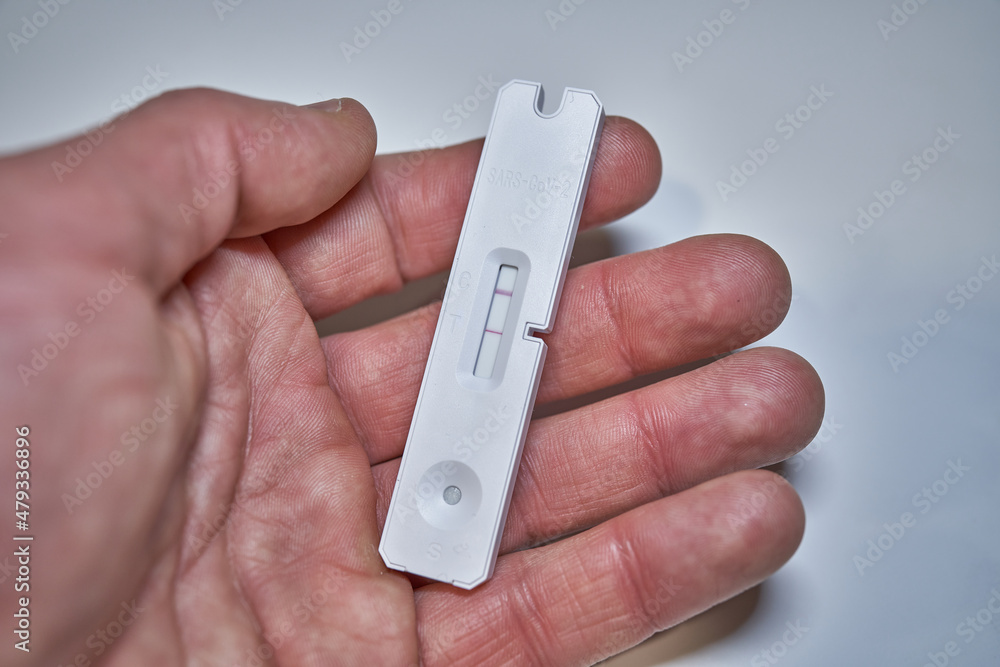Rapid COVID-19 antigen test with positive result of infection Stock ...