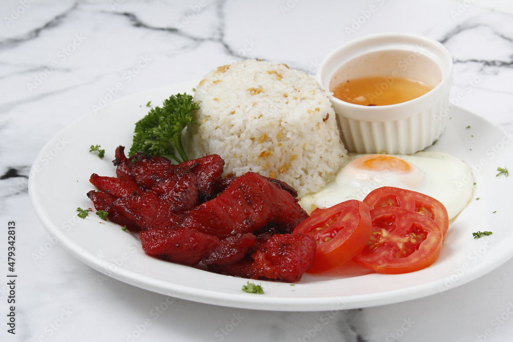 Freshly cooked Filipino food called Tocilog Stock Photo | Adobe Stock