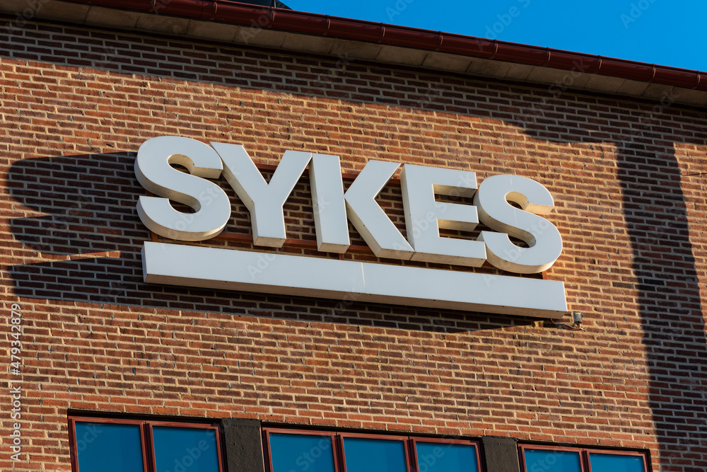 Gothenburg, Sweden - October 17 2021: Sykes logo on an office wall ...