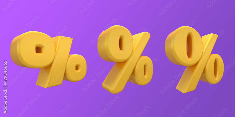 Percent mark icon pack 3D design render Stock Illustration | Adobe Stock