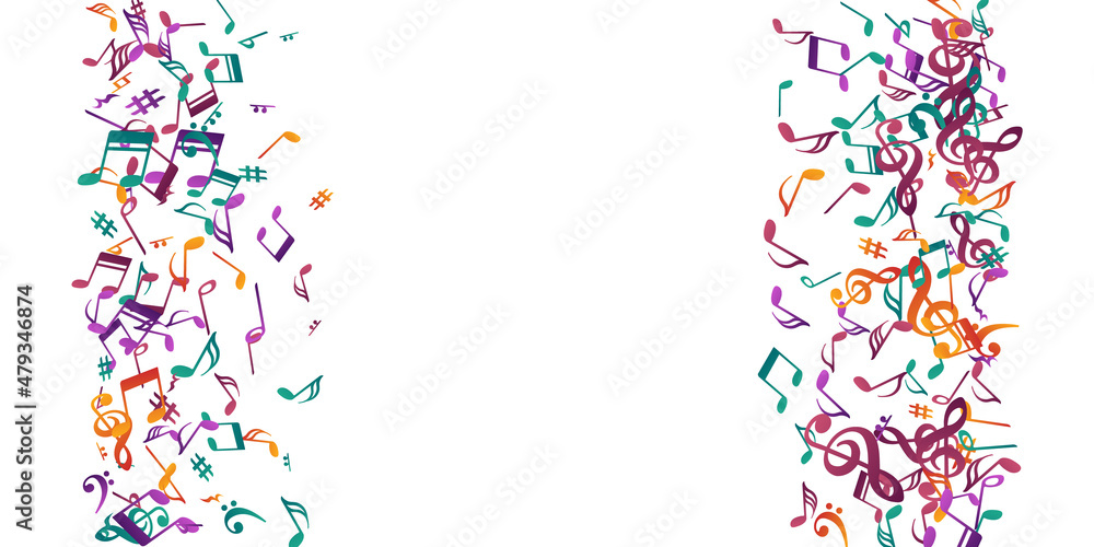 Musical note symbols vector background. Song Stock Vector | Adobe Stock