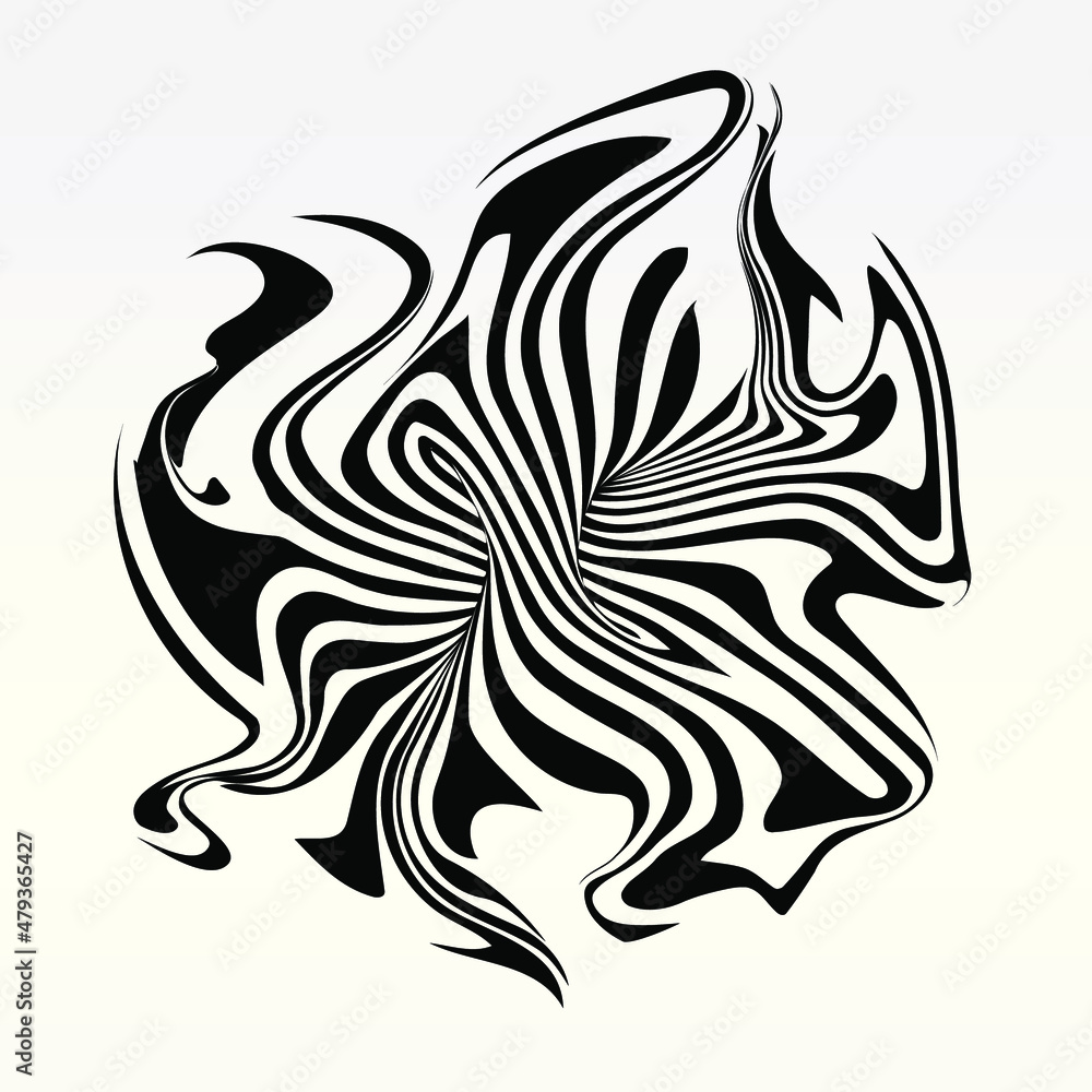 Abstract exploded torus inside view in crazy geometric, hypnotic and ...