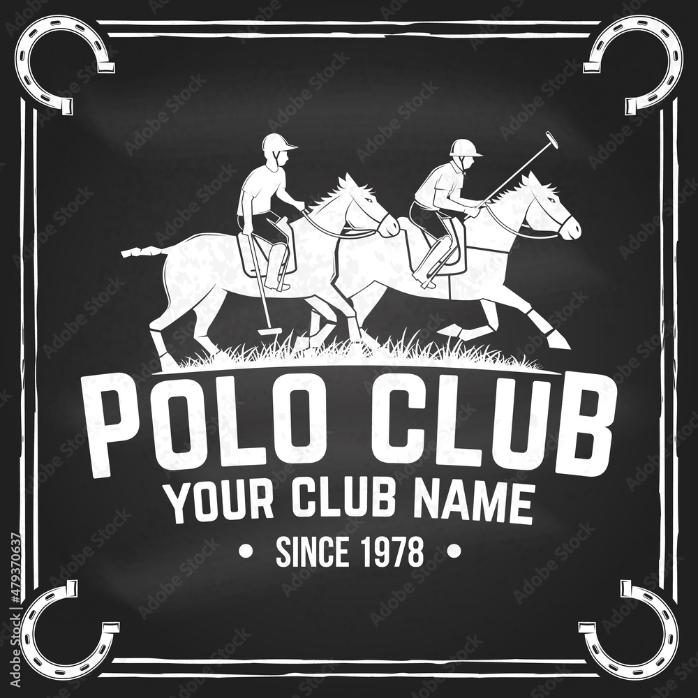 Polo club sport badge, patch, emblem, logo. Vector illustration ...