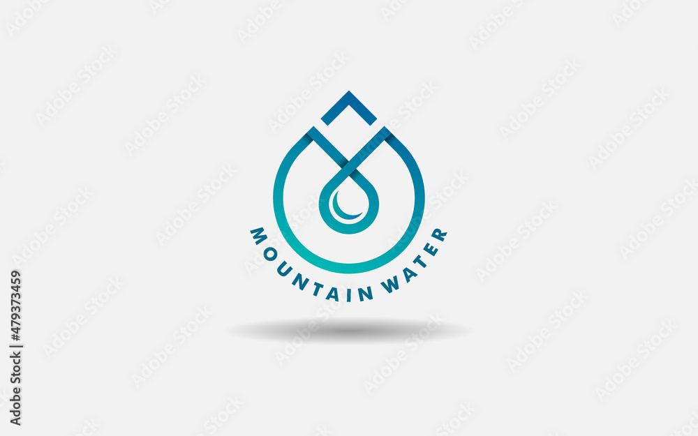 pictogram letter M in a shape of water drop logo design Stock Vector ...