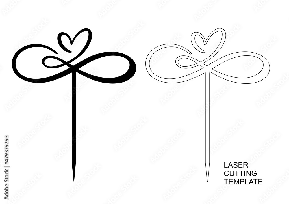 Cake topper. Laser Cutting Stock Vector | Adobe Stock