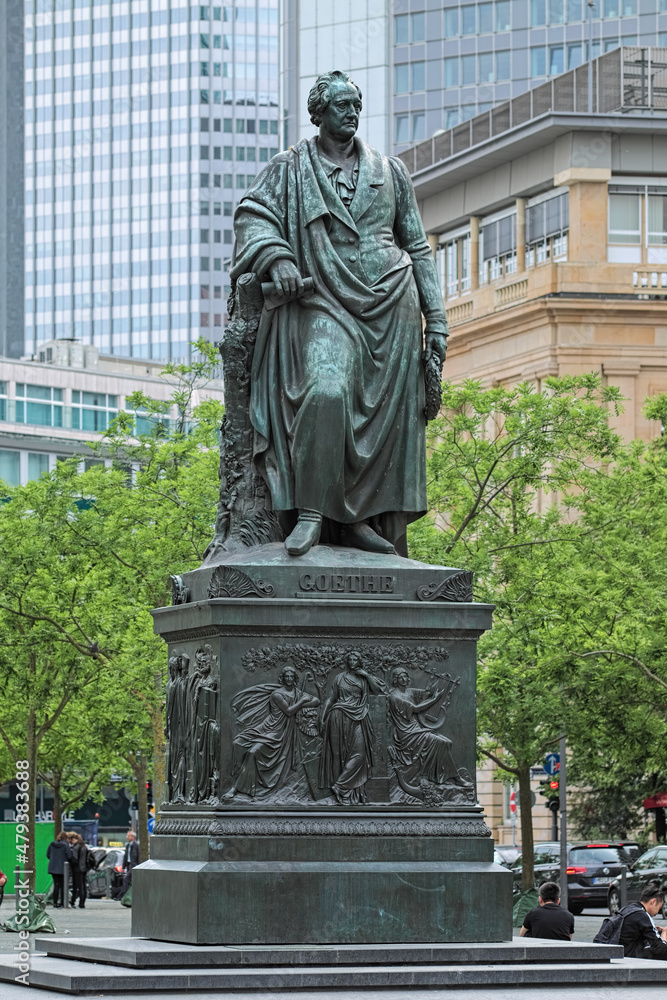 Goethe Monument on Goetheplatz in Frankfurt am Main, Germany. The ...