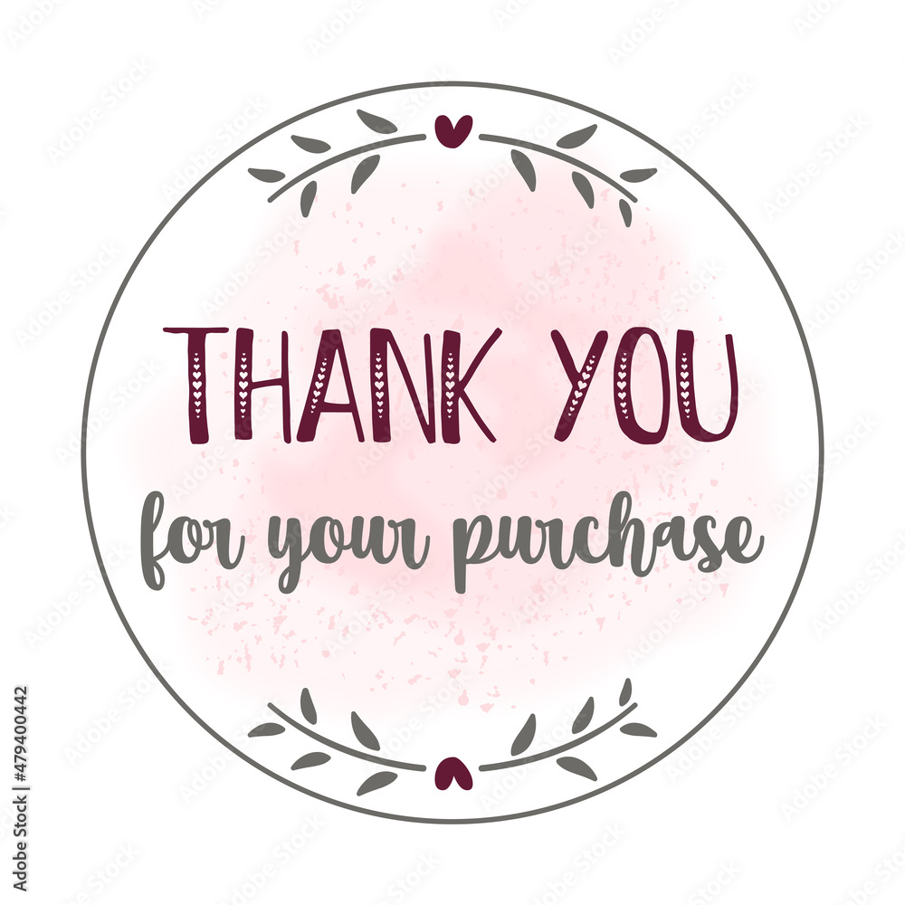 Thank you packaging round sticker. Vector illustration. Stock Vector ...