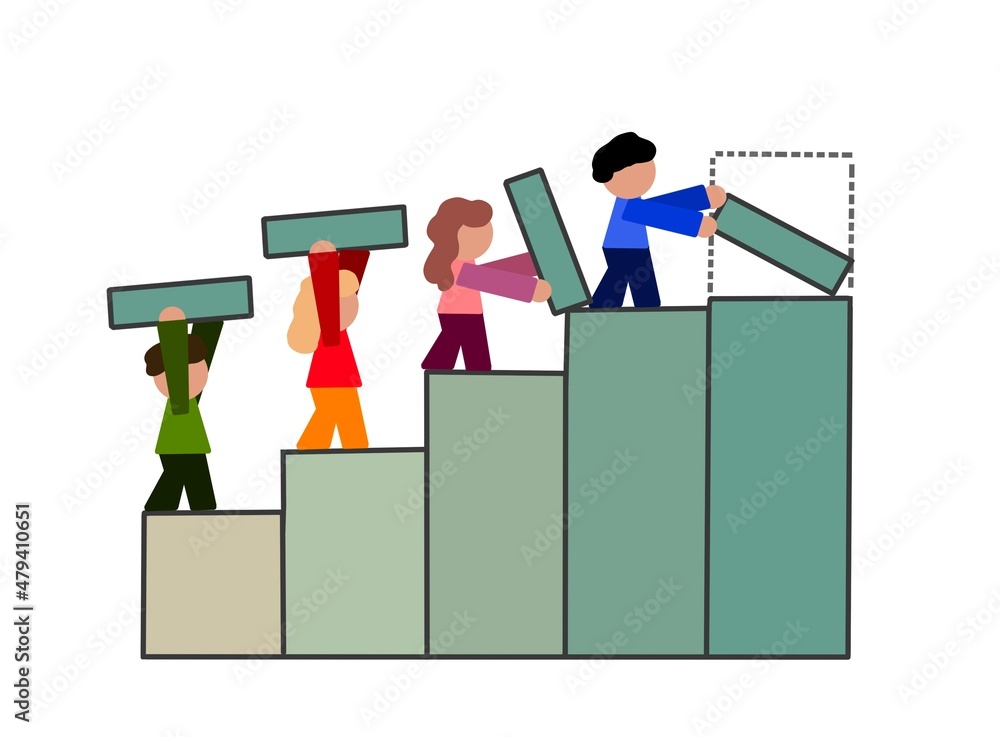 Team Work Team Building helping each other Teamwork Stock Illustration ...