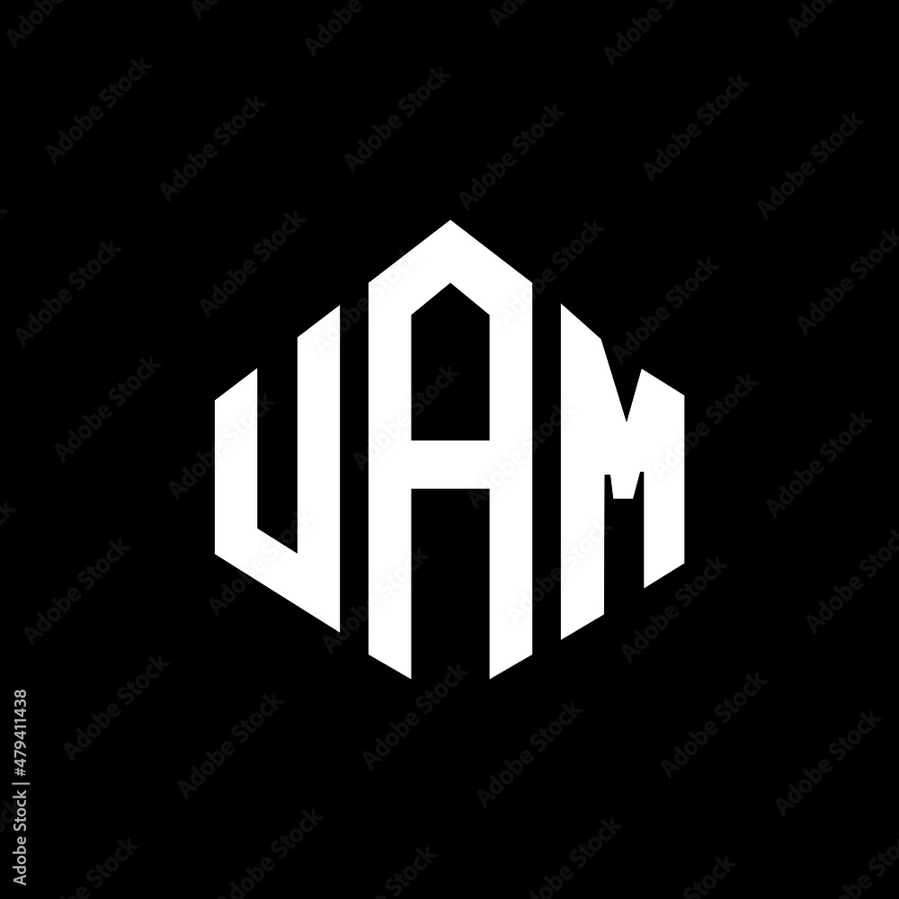 UAM letter logo design with polygon shape. UAM polygon and cube shape ...