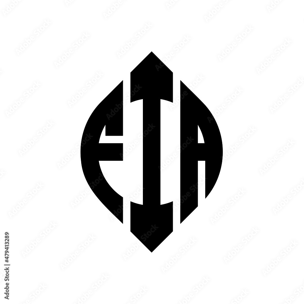 FIA circle letter logo design with circle and ellipse shape. FIA ...
