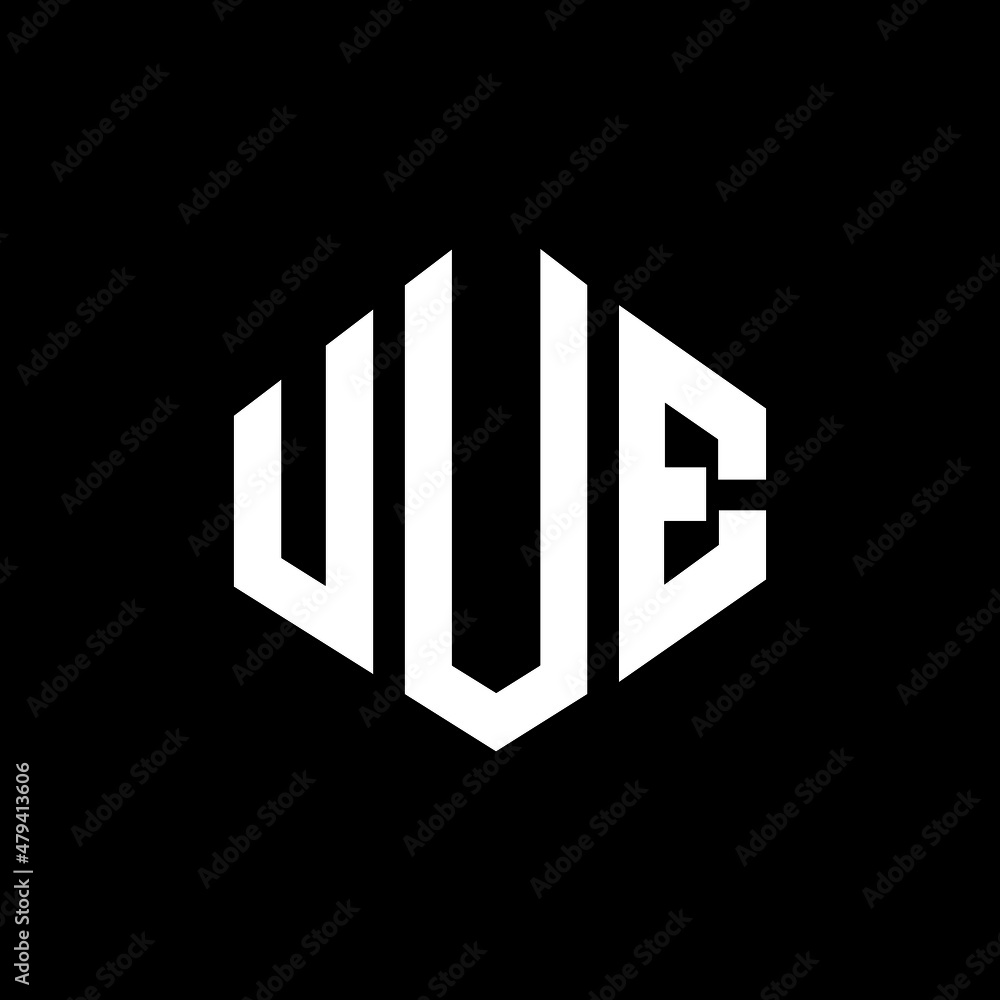 UUE letter logo design with polygon shape. UUE polygon and cube shape ...