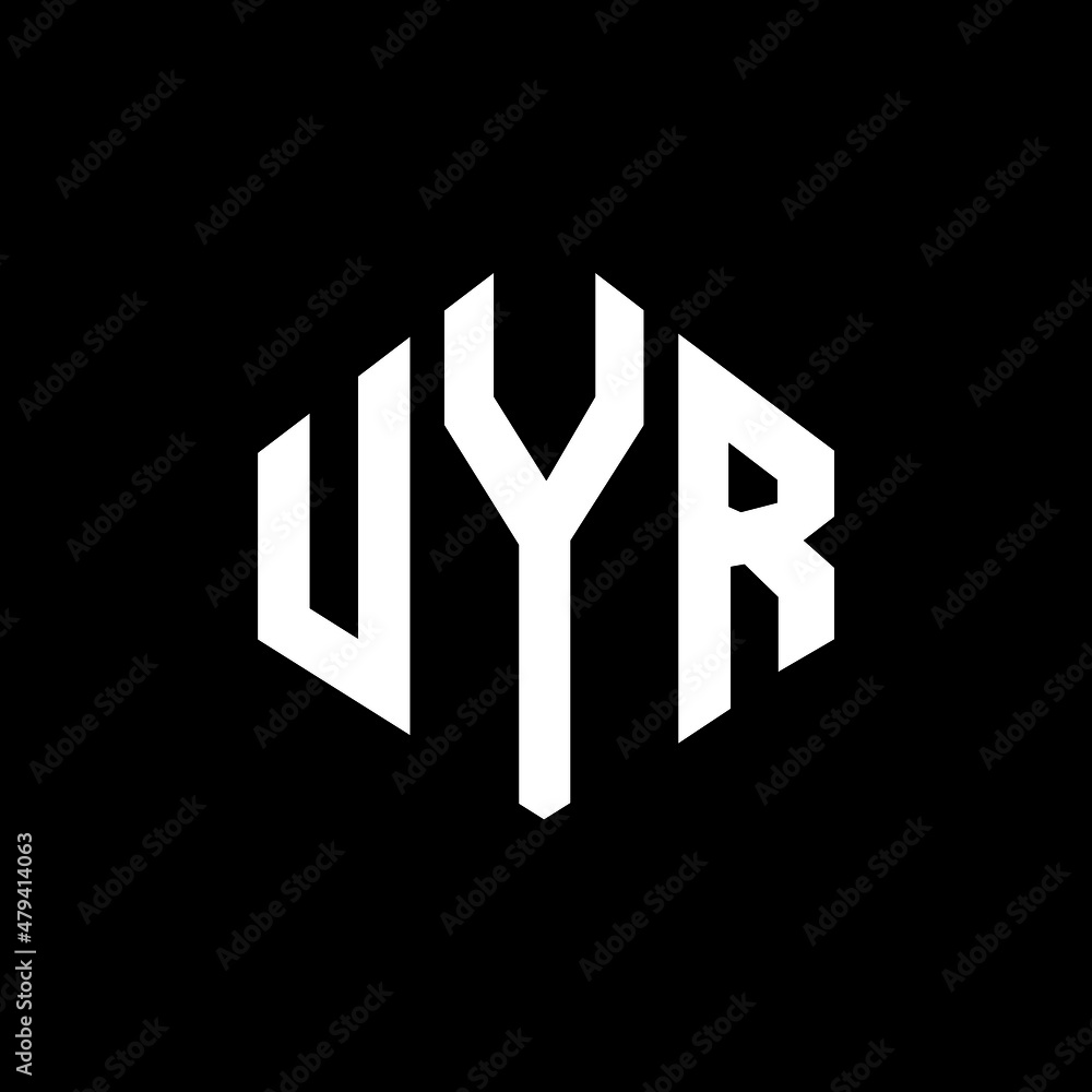 UYR letter logo design with polygon shape. UYR polygon and cube shape ...