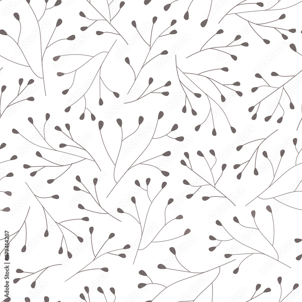 Seamless Pattern Of Simple Plants Branches With Buds Leaves Spring seamless-pattern-of-simple-plants-branches-with-buds-leaves-spring