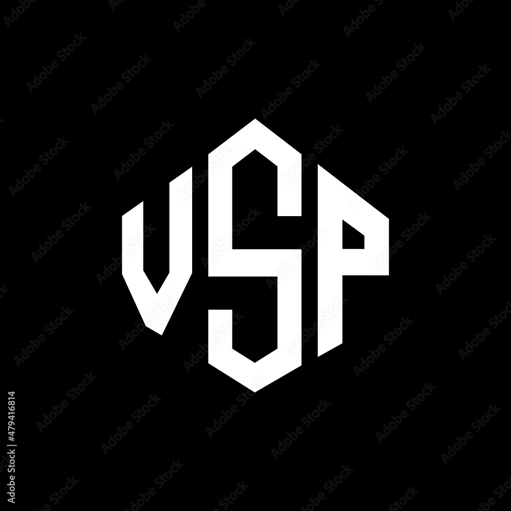 VSP letter logo design with polygon shape. VSP polygon and cube shape ...