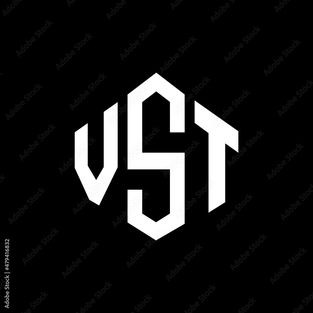VST letter logo design with polygon shape. VST polygon and cube shape ...
