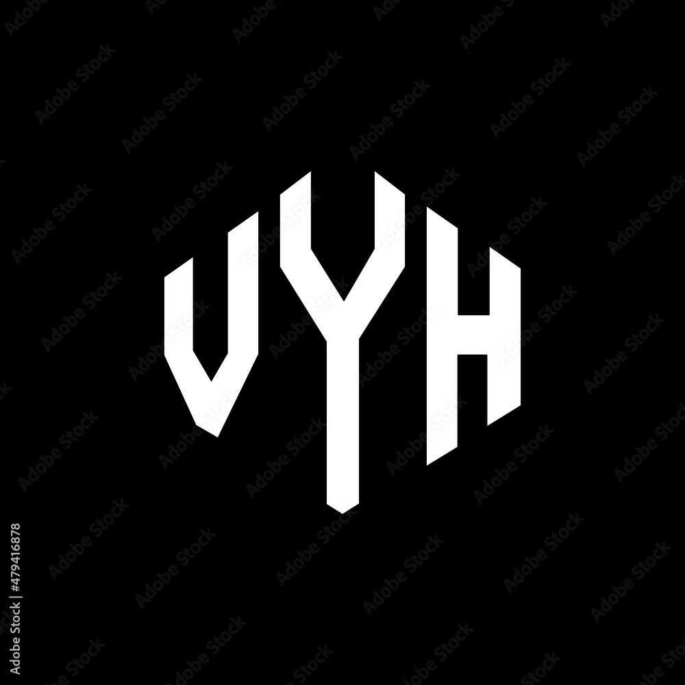 VYH letter logo design with polygon shape. VYH polygon and cube shape ...