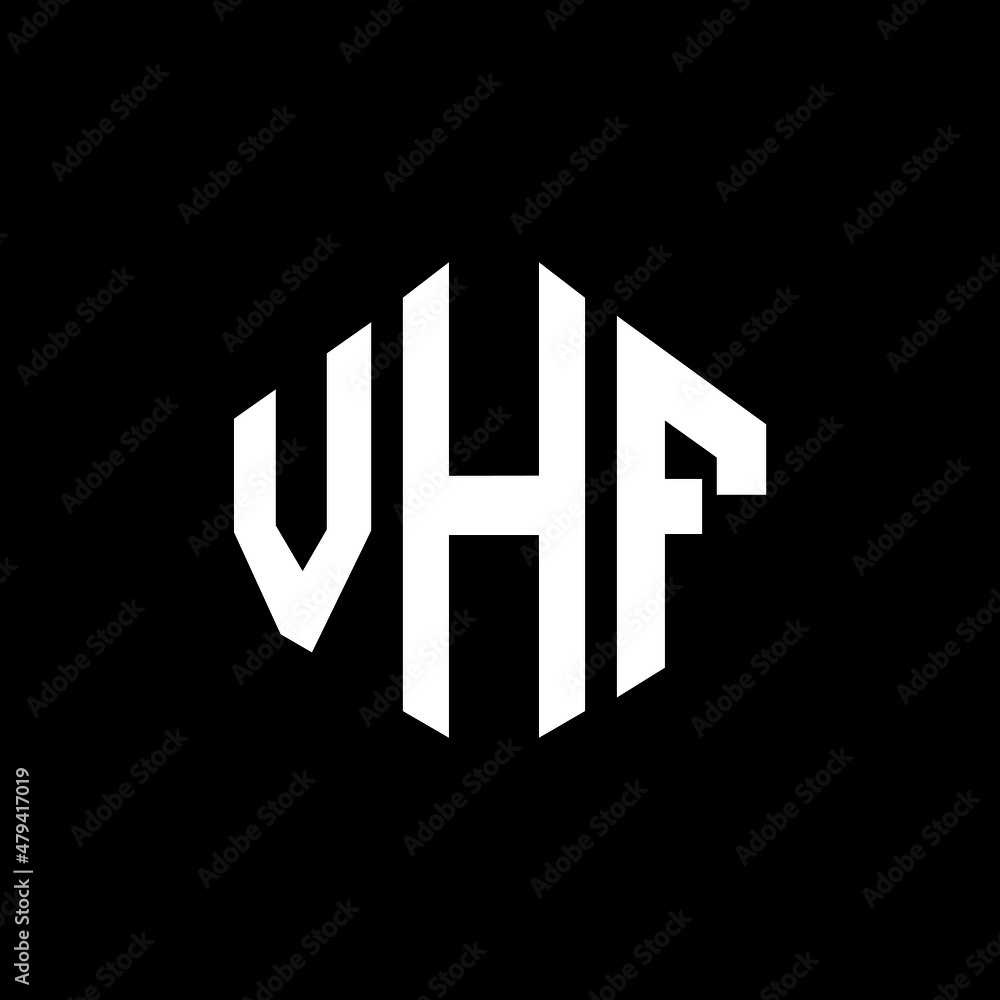 Vecteur Stock VHF letter logo design with polygon shape. VHF polygon ...