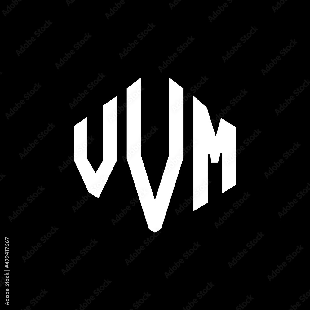 VVM letter logo design with polygon shape. VVM polygon and cube shape logo design. VVM hexagon ...