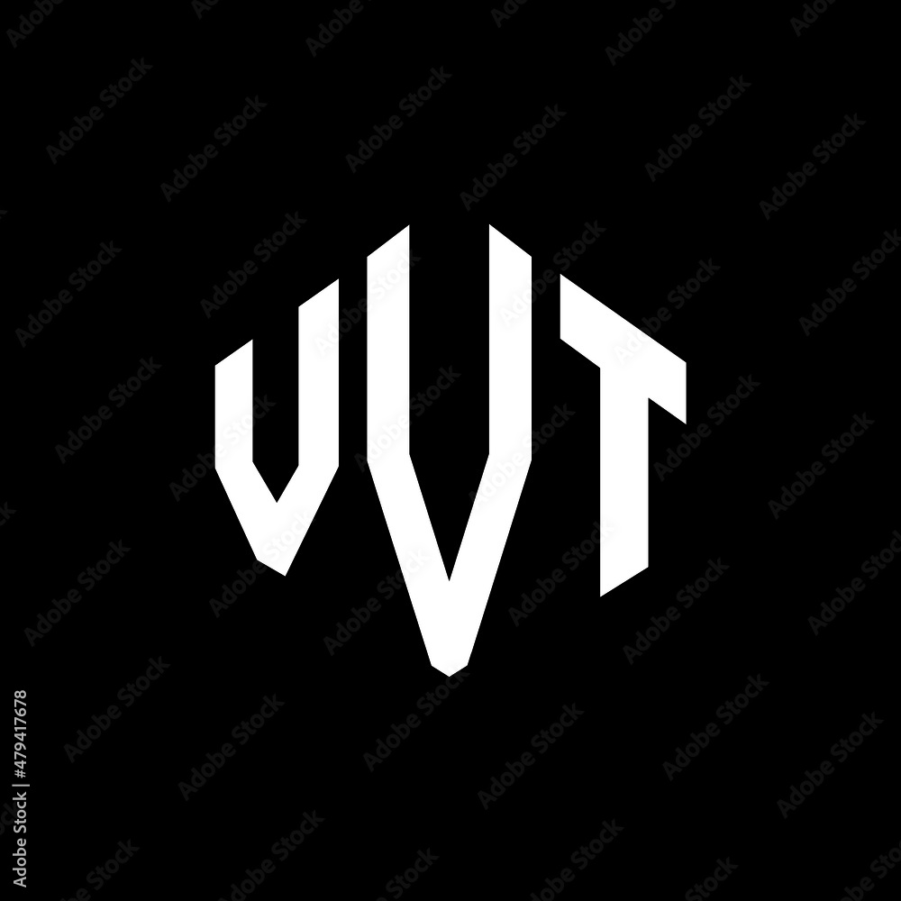 VVT letter logo design with polygon shape. VVT polygon and cube shape ...