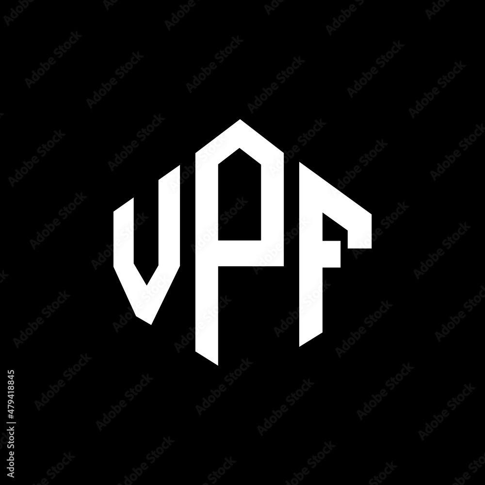 VPF letter logo design with polygon shape. VPF polygon and cube shape ...