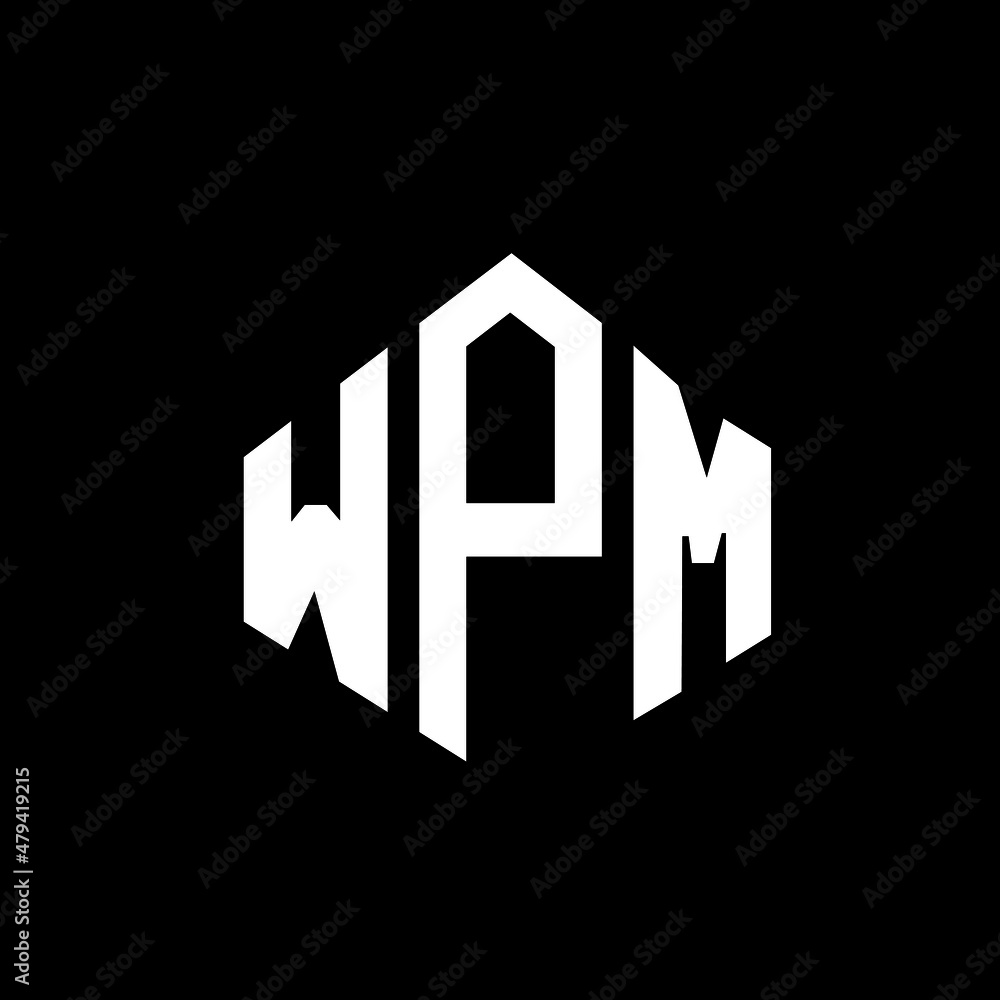 WPM letter logo design with polygon shape. WPM polygon and cube shape ...
