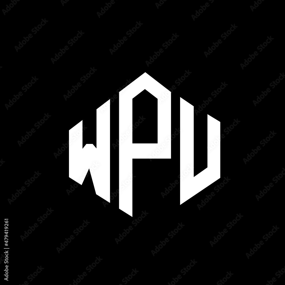 WPU letter logo design with polygon shape. WPU polygon and cube shape ...
