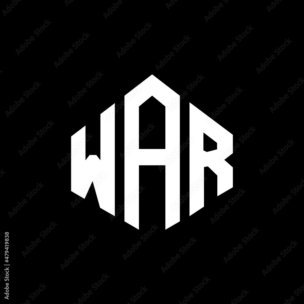 WAR letter logo design with polygon shape. WAR polygon and cube shape ...