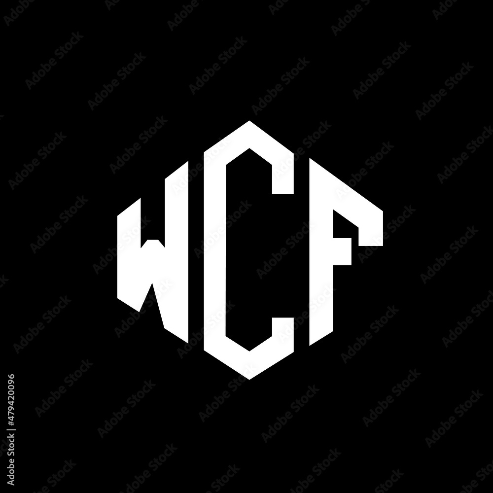 WCF letter logo design with polygon shape. WCF polygon and cube shape ...