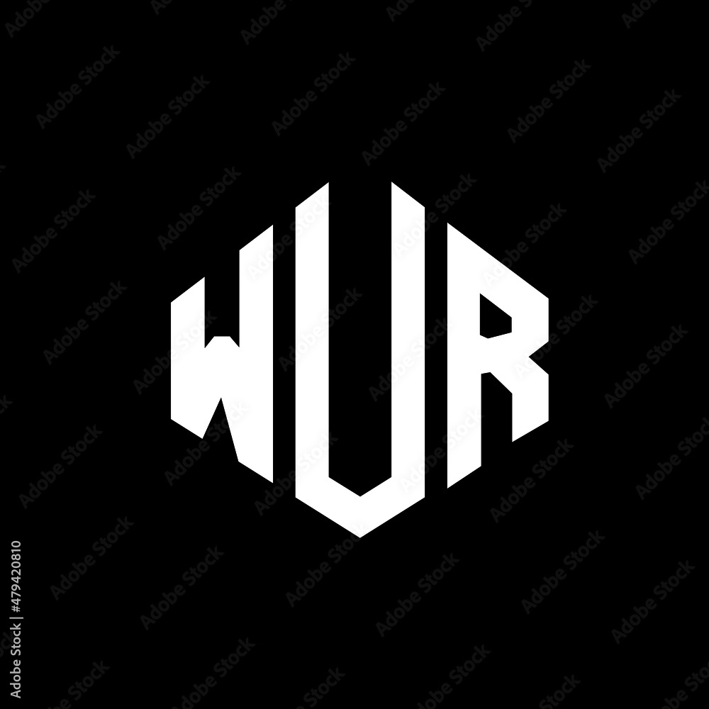 WUR letter logo design with polygon shape. WUR polygon and cube shape ...