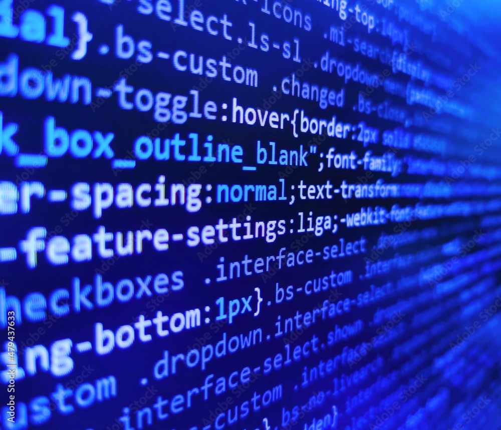 Displaying Program Code On Computer Programming Code Abstract Technology Background Of Software