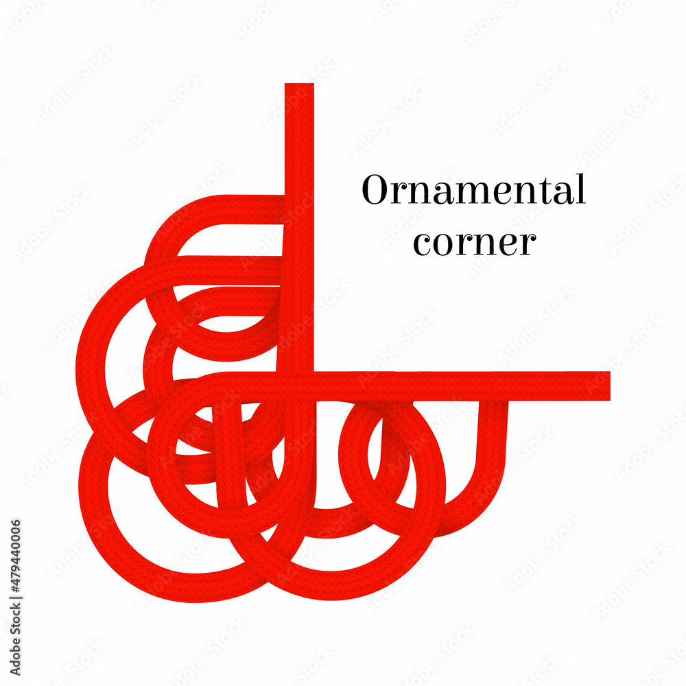 Vector illustration with a red thread folded in the form knots for the ...